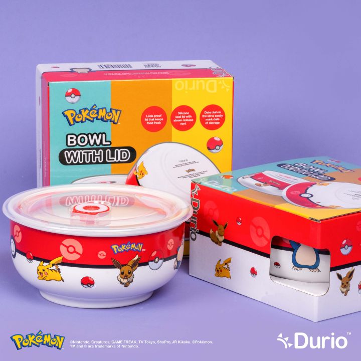 Durio x Pokemon Ceramic Bowl With Silicone Seal Lid 750ml | Lazada