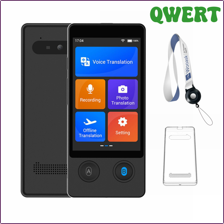 QWERT Wooask W12 Language Translator Device,144 Languages and Accents with 3.7 inch Touchscreen ...
