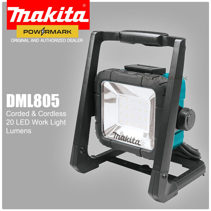 MAKITA DML805 Lumens Corded & Cordless 20 LED Work Light AC/18V LXT® Li-Ion [Bare Tool] 750 ...