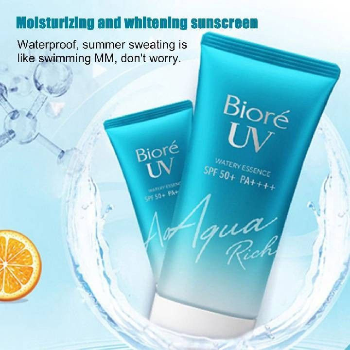 Biore Sunscreen Sunblock For Face UV Aqua Rich Watery Essence Sunscreen ...