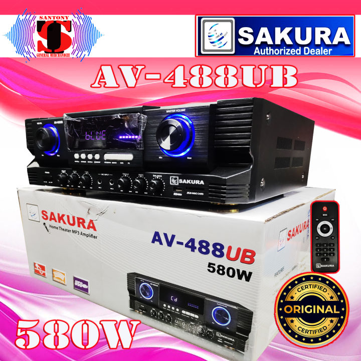 SAKURA AV-488UB HOME THEATER AMPLIFIER 550W X2 W FM TUNER | Lazada PH