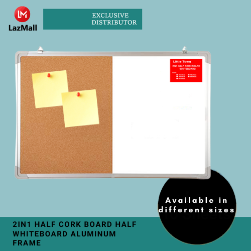 2 in 1 Half Corkboard Half Whiteboard Aluminum Frame | Lazada PH
