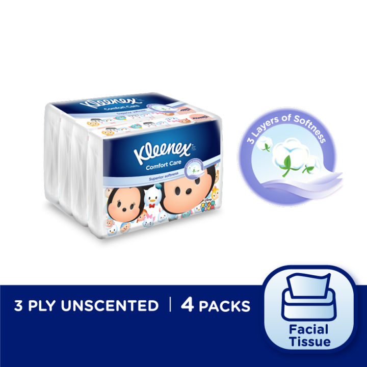 KLEENEX Facial Tissue Soft Pack Disney Tsum Tsum 3Ply (4x50s) | Lazada