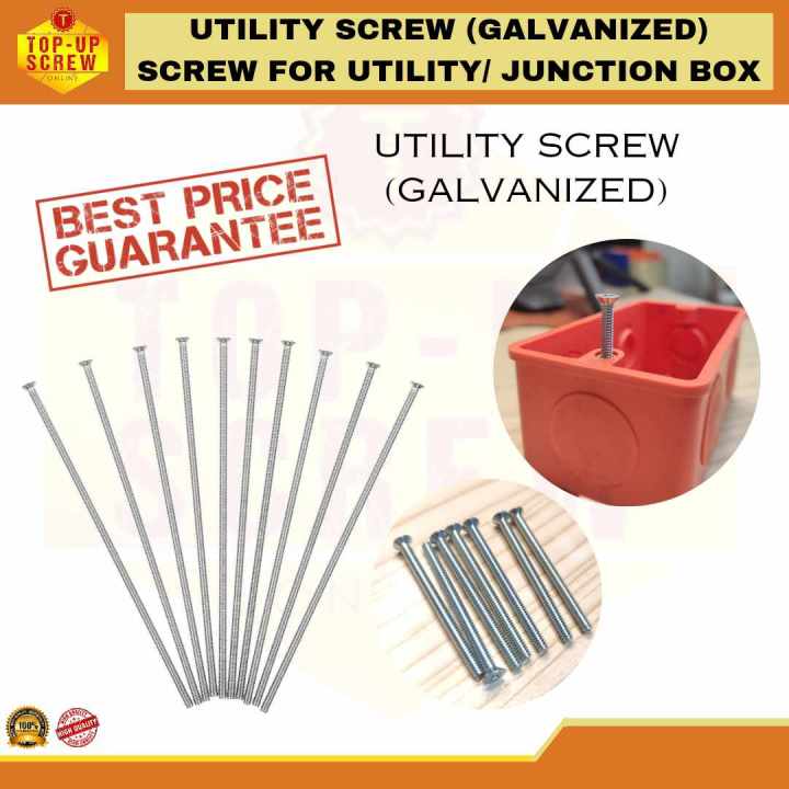 (50PCS) Utility Screw Galvanized | Screw for Utility box/ Junction Box ...