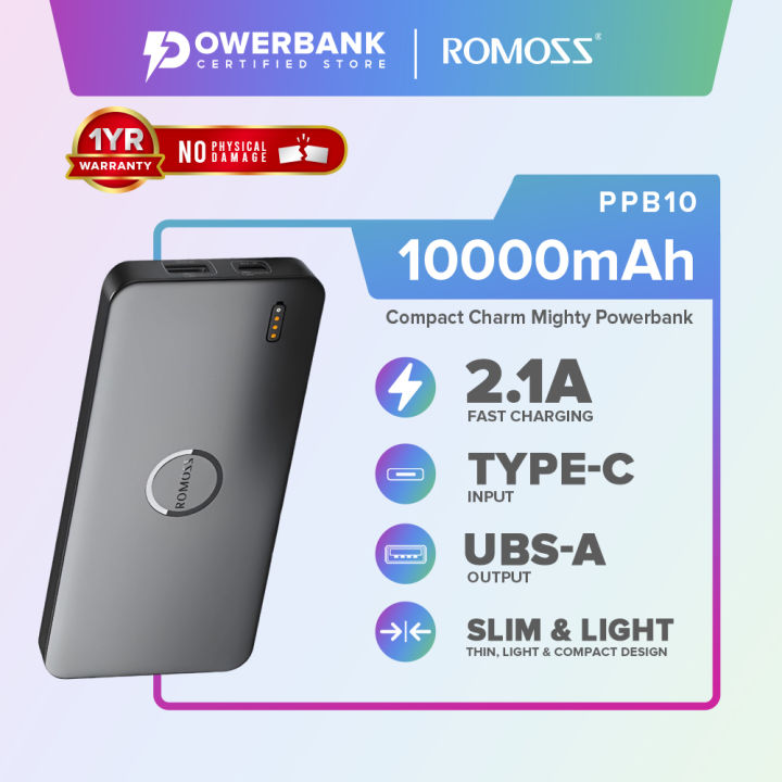 Romoss PPB10 10000mAh Compact Powerbank Type C Bidirectional and ...