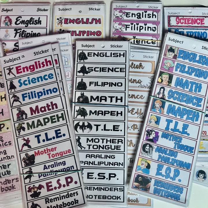 SUBJECT LABEL STICKER / Notebook Subject Stickers 10 Pieces/card ...