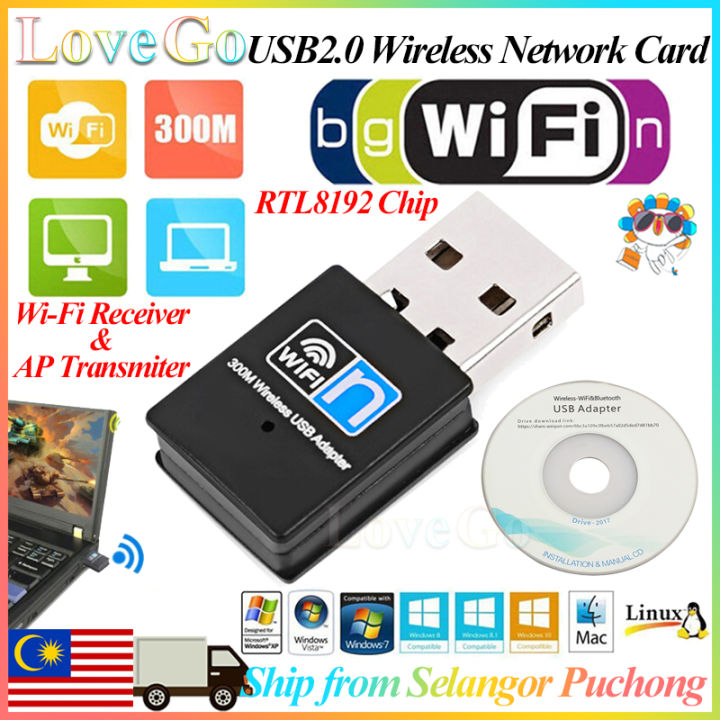 Mini 300Mbps USB2.0 RTL8192 Chip Wifi Dongle WiFi Adapter 300M Portable Wireless Network Card ...