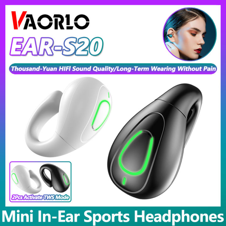 VAORLO หูฟังสายเดี่ยวขนาดเล็กแบบหนีบหูหูฟังบลูทูธไฮไฟเบสเอียร์บัดไร้สาย ...