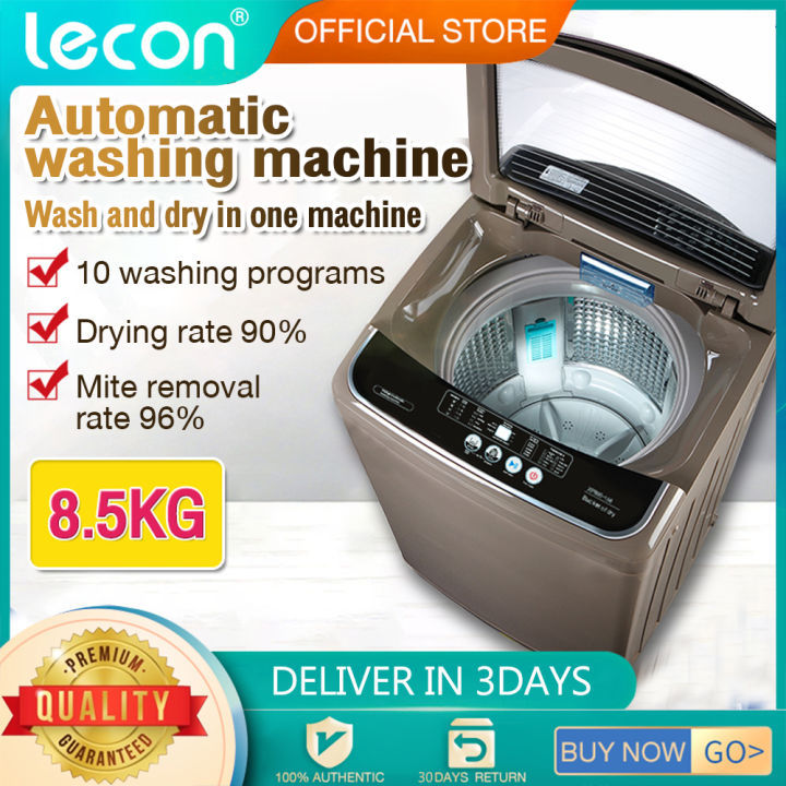 [New Arrival] LECON 8.5KG Fully Automatic Washing Machine、Multi-Function、 Blue Light、 With ...