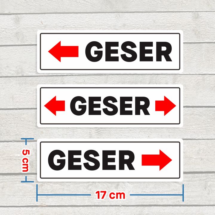 Sticker Sign Pintu Geser Label Marka Stiker Vinyl Door 17x5 cm Dasar ...