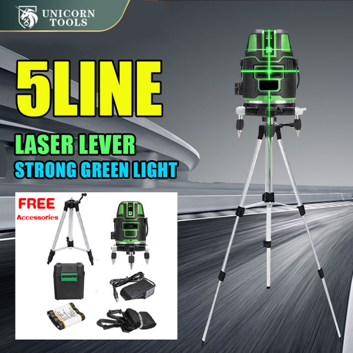 【HIGH PRECISION】laser level, laser leveling tools with stand, 5 Lines ...