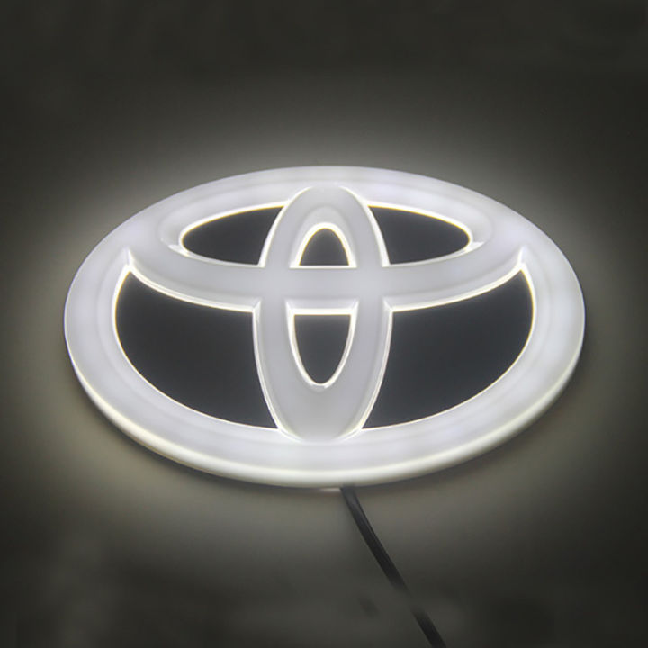 TOYOTA LOGO LED Light Car Badge Emblems Front Rear Bumper Logo For Toyota Camry Corolla Vios ...