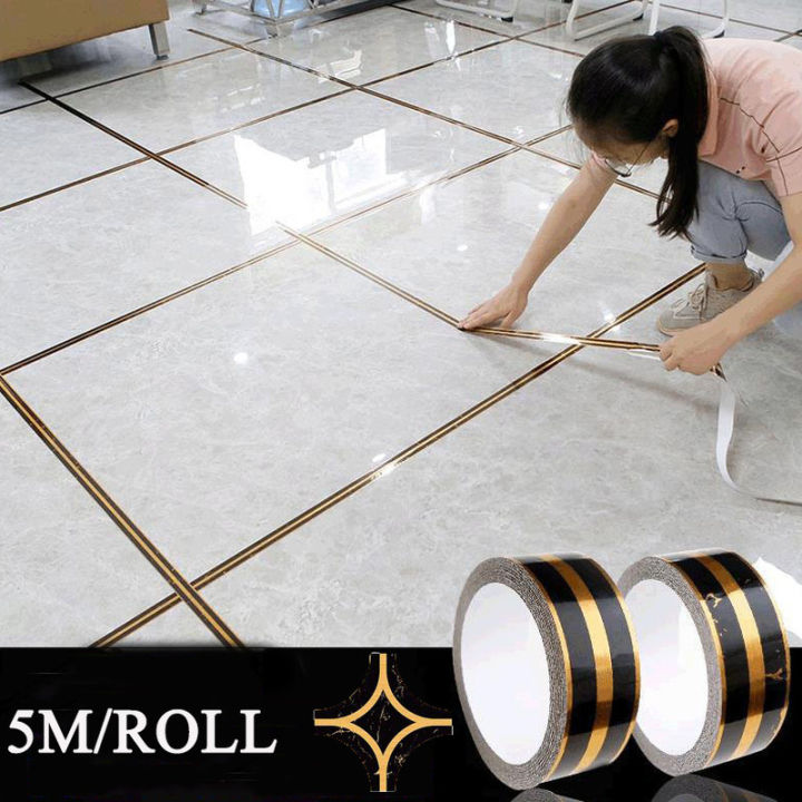 【SUPER ERYI】5M/roll Self Adhesive Ceramic Tile Gap Tape Mildewproof ...