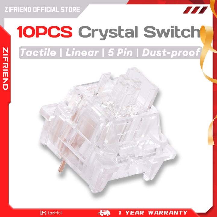 【DELIVER IN 3 DAYS】 ZIFRIEND 10Pcs Crystal Linear Switch Transparent ...