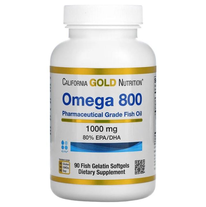 California Gold Nutrition, Omega 800 Pharmaceutical Grade Fish Oil, 80% ...