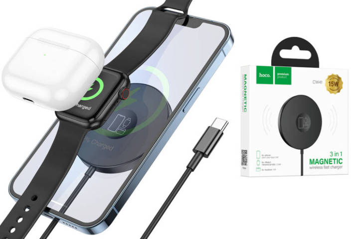 Hoco CW41 Wireless Charger 15W แบบ 3in1 ใหม่ล่าสุด พกพา ง่ายสะดวก ...