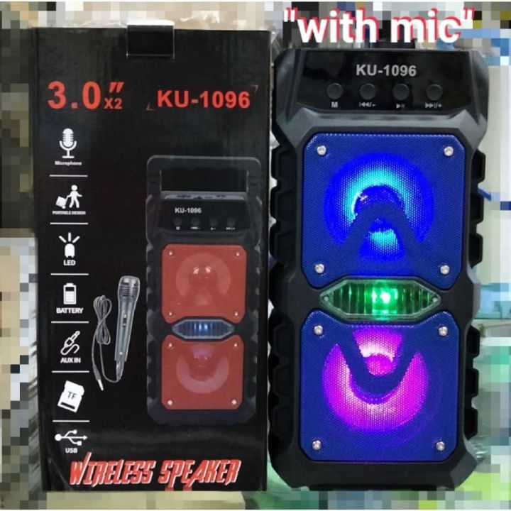 Portable KTS-1096 Bass Dual Karaoke Wireless Bluetooth Speaker With ...