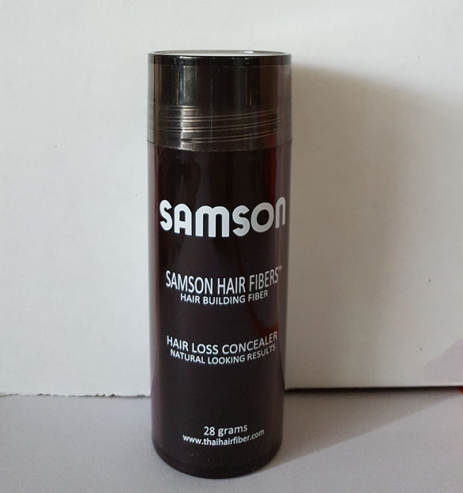 ผงไฟเบอร์ ปกปิดผมบาง Samson Hair Fibers (สีน้ำตาลเข้ม) Dark Brown ...