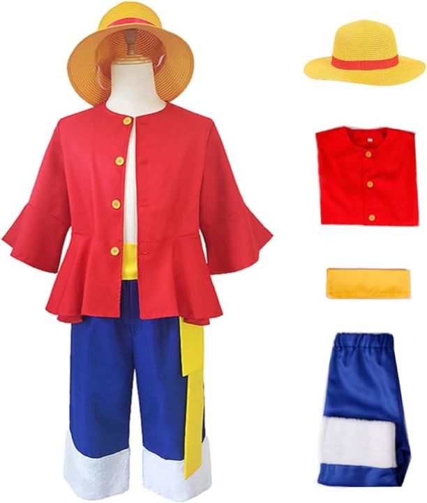 Anime Luffy Cosplay Costume Cloak Luffy Cosplay Kimono Uniform ...