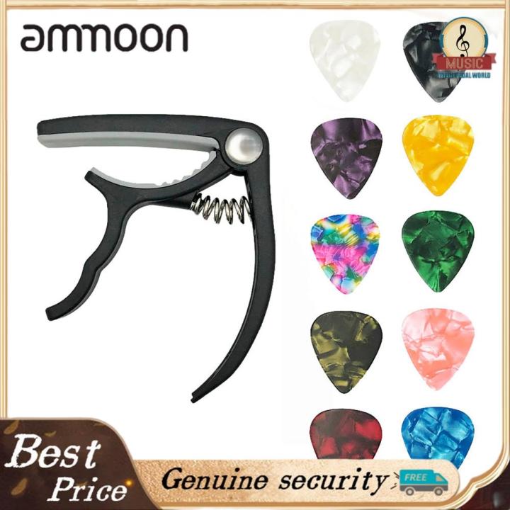Guitar Capo Set Guitar Capo Pick Set Stainless Steel Black for Tuning ...