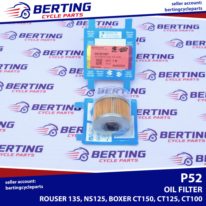 OIL FILTER Rouser 135 NS125 Bajaj Boxer CT150 CT125 Genuine DD121181 ...