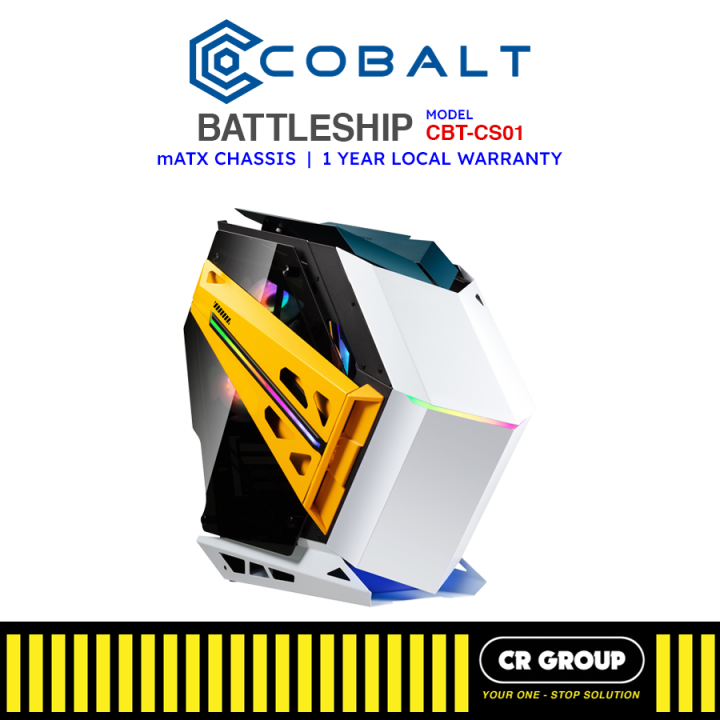 COBALT Battleship Gaming Chassis - Mid-tower ATX Case - ARGB - Black ...