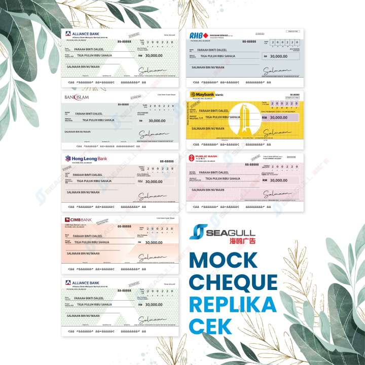 Mock Cheque Besar Replika Cek | Cek Hantaran Mockup Cheque ( BIG ) Cek ...