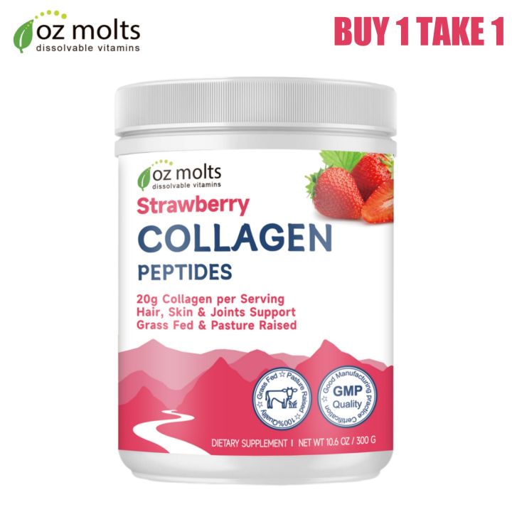 Ozmolts Collagen Powder Drink Strawberry Beauty Milk Collagen Peptides ...