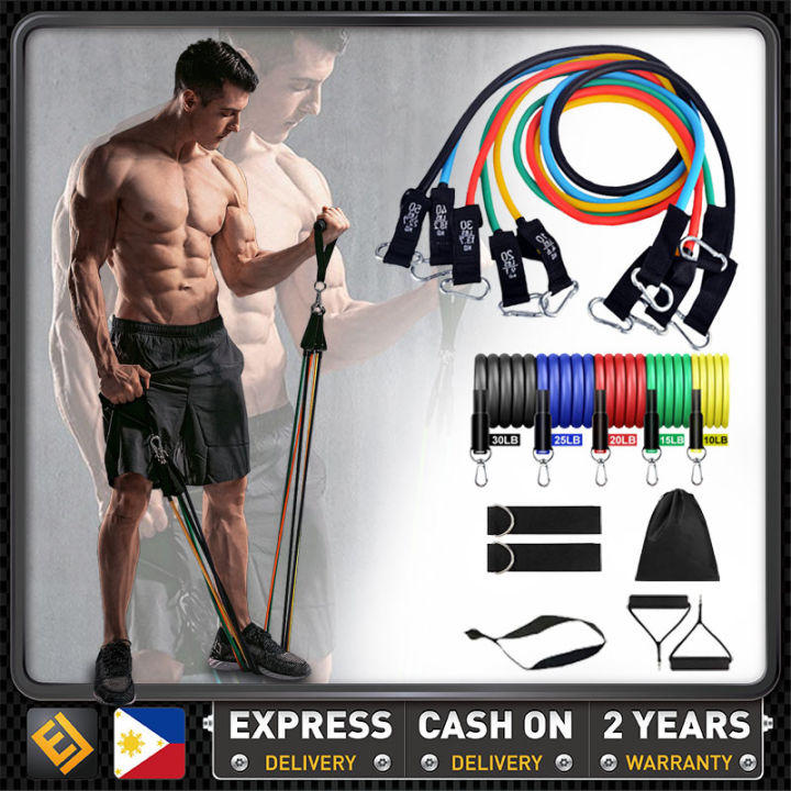 ET Sports Philippines 11Pcs Resistance workout set original band for ...