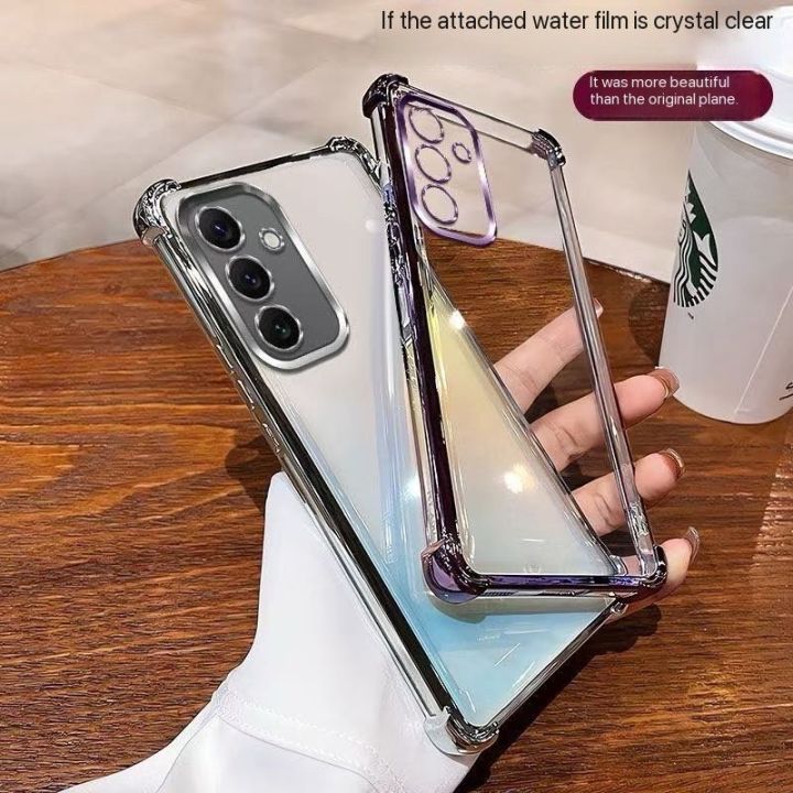เคส หลังใส ขอบเงา สำหรับ Samsung A17 A07 A16 A56 A36 A26 A06 A55 A54 A05S S24FE กันกระแทก นิ่ ...