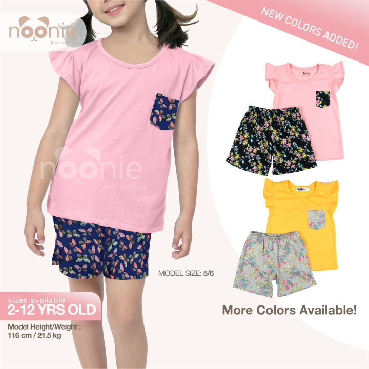Noonie Kids - Girls Terno - 2-12yrs old - Flutter Sleeves and Shorts ...
