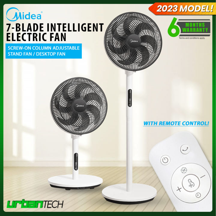 MIDEA 7 Blade Dual Purpose Electric Fan Intelligent Stand Fan Desktop ...