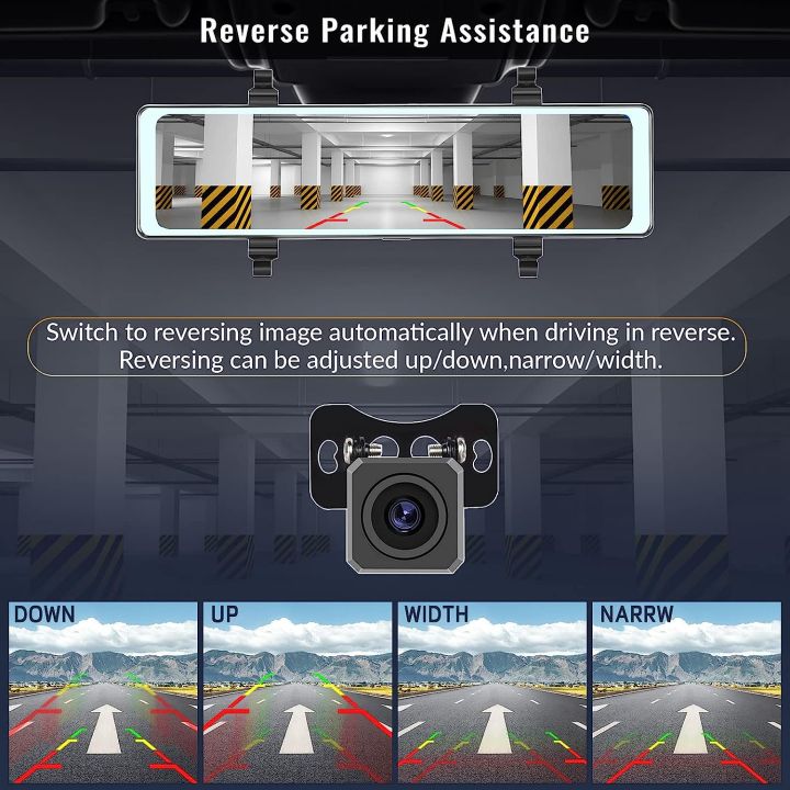 Asawin CM11 11 In Mirror Carplay for car 4k dash cam front and rear ...