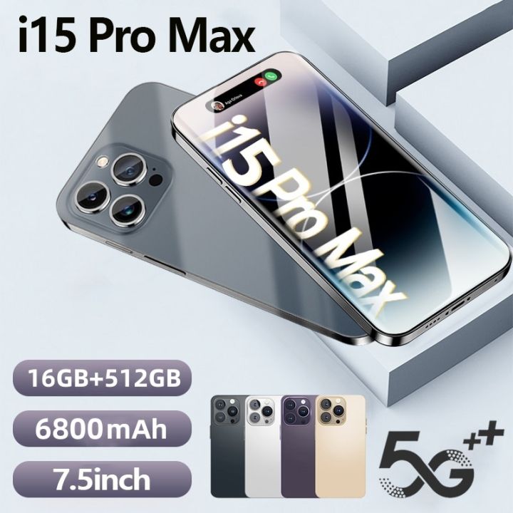 Bisa Mobile Phone COD2023 Baru i15 Pro Max Asli 7.5Inci 16GB RAM+512GB ROM HD Kamera Dual SIM ...