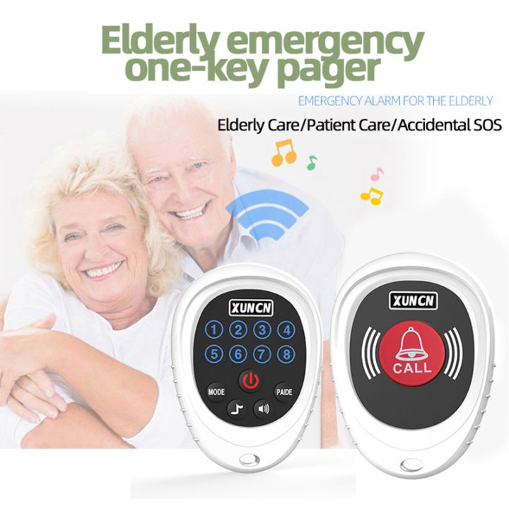 Wireless Caregiver Pager Smart Call Button Transmitter With Receiver ...