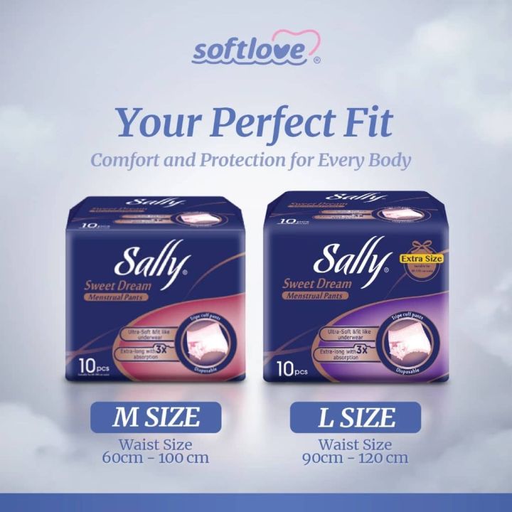 SALLY Menstrual Pants (1pck-10pcs) M/L size Sanitary Napkin Menstrual ...