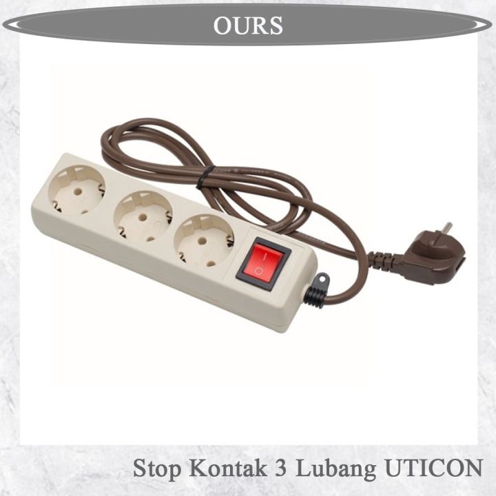 UTICON Stop Kontak 3 Lubang 1.5 Meter Arde - Power Extension ST1382 ...