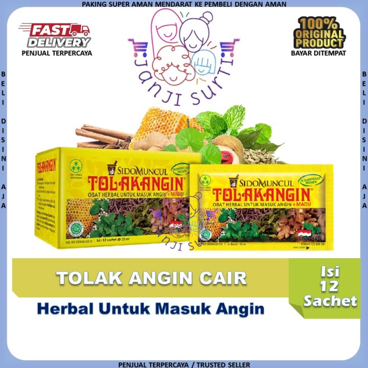 Tolak Angin Cair 1 Dus 12 Sachet - Mengatasi Masuk Angin BISA COD ...