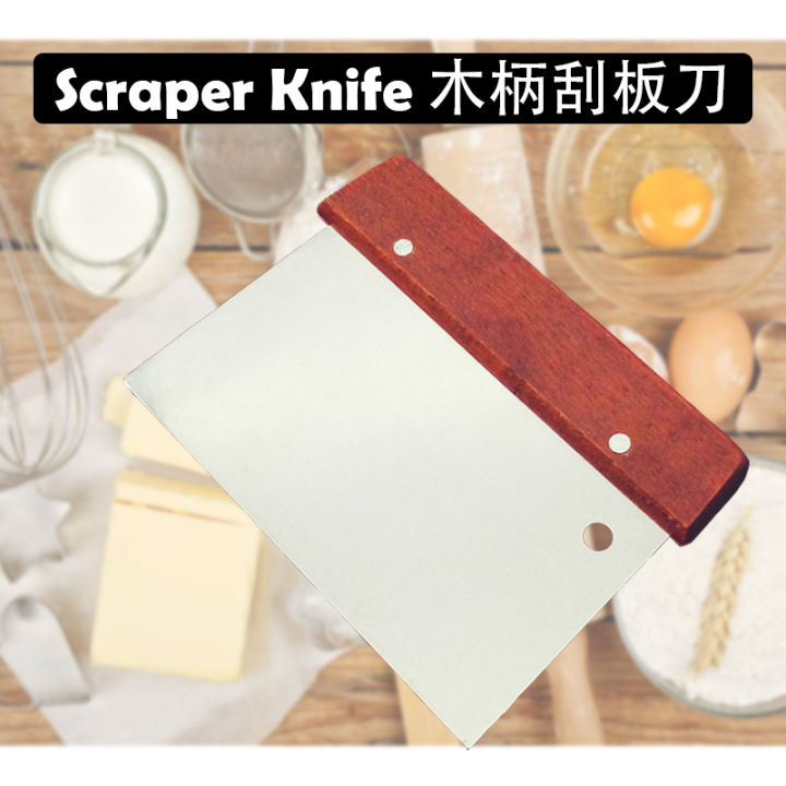 Scraper Knife Wooden Handle Scraper Cutter For Dough Pasta Pizza Easily ...