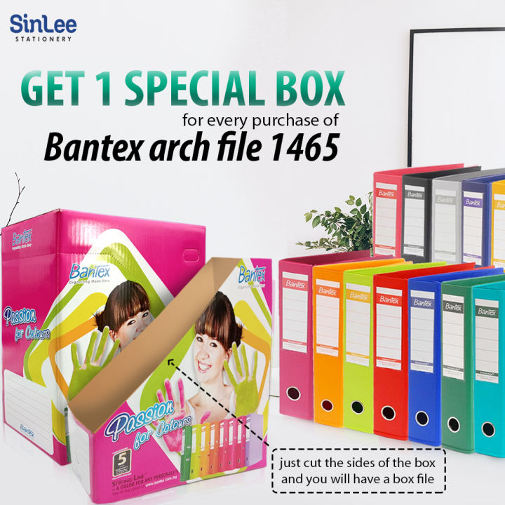 BANTEX Multicolor PVC Lever Arch File 70mm F4 with Special Storage Box ...