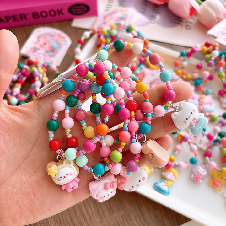 Cute cartoon colored children's bracelet with candy colored beads ...