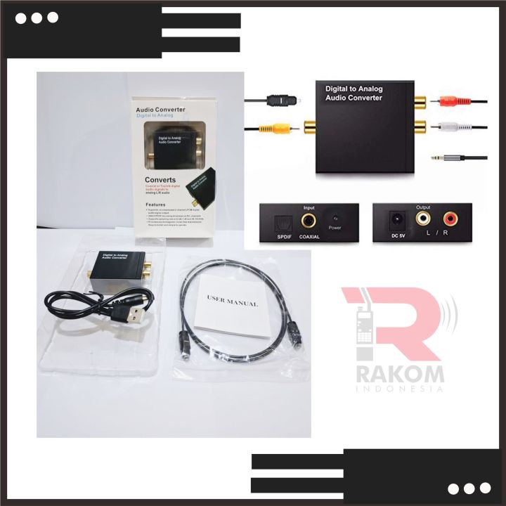Digital Analog Audio Converter plus Kabel 1M, Audio Converter To RCA ...