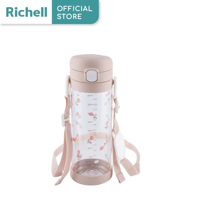 Richell Baby(ริเชลล์) รุ่นสุดฮิต! แก้วหลอดดูดมีสายคล้อง2in1 ขนาด 450 ml ...