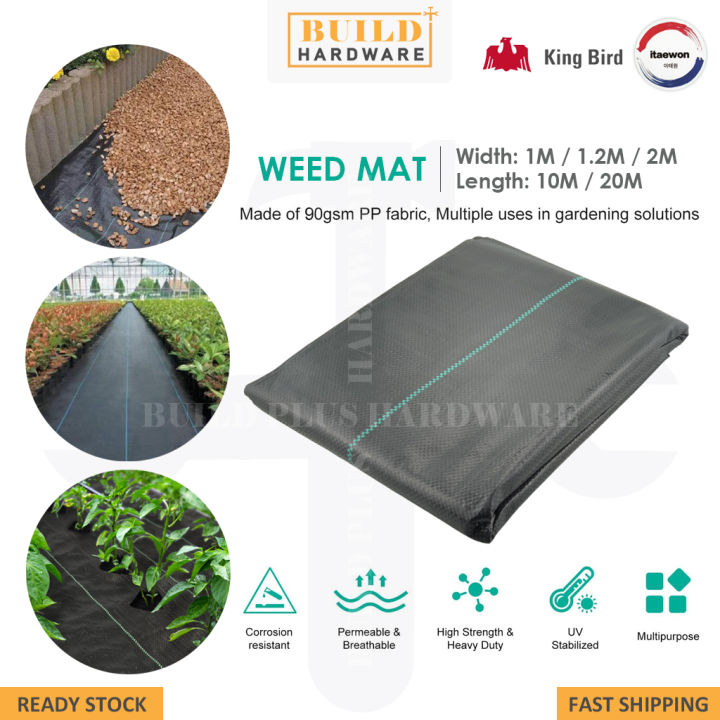 Weed Mat 1m/1.2m/2m×10m/20m Weed Control Breathable Plastic Tikar ...