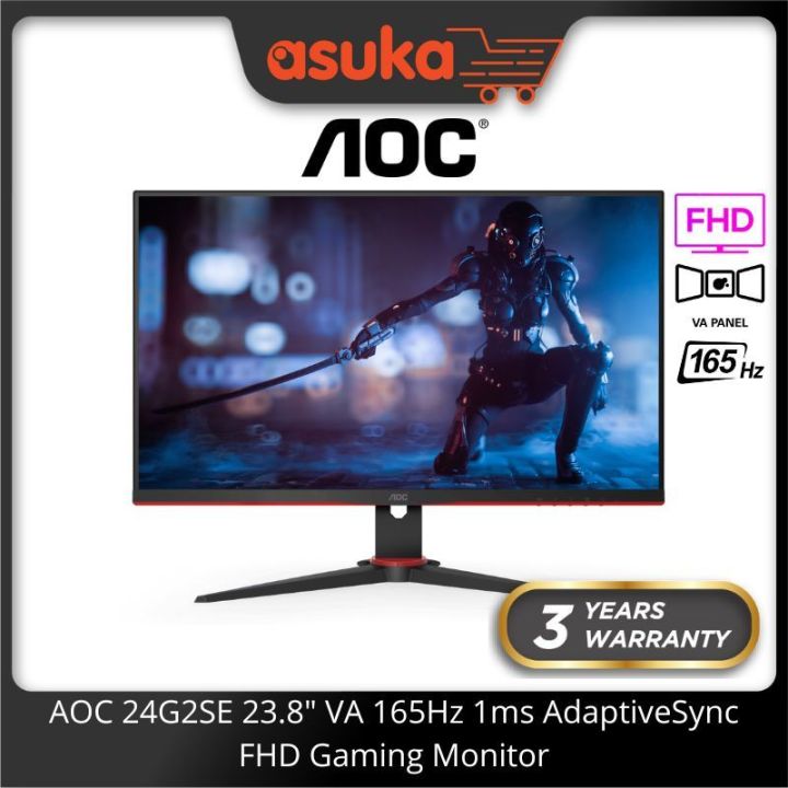 AOC 24G2SE 23.8" VA 165Hz 1ms AdaptiveSync FHD Gaming Monitor | Lazada