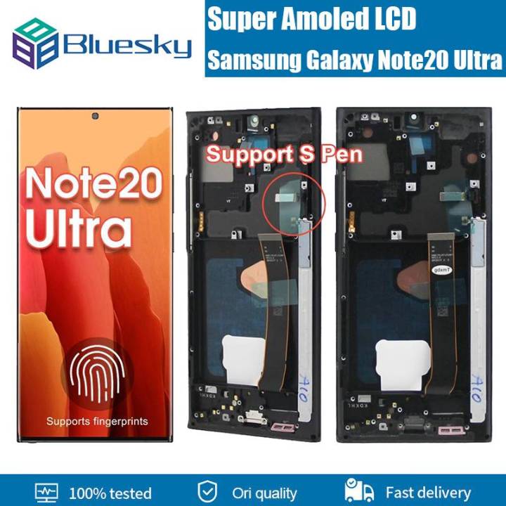 Bluesky Note 20 Ultra Super AMOLED Screen Assembly, for Samsung Galaxy Note20 Ultra N985F N986B ...