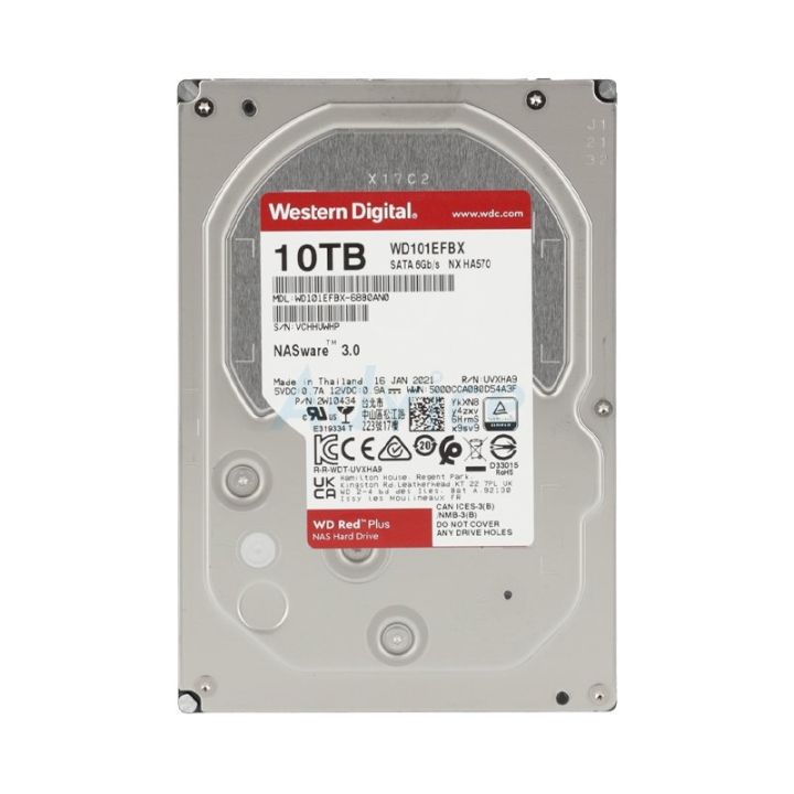 ฮาร์ดดิสก์ภายใน 10 TB HDD WD RED PLUS NAS (7200RPM 256MB WD101EFBX ...