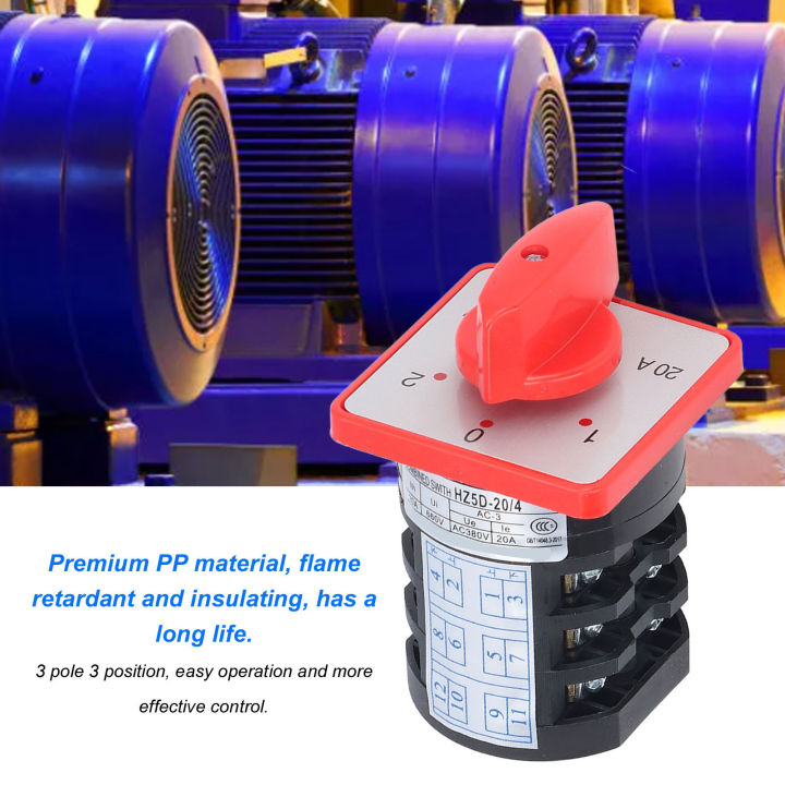 Rotary Power Switch AC 380V 20A 4KW Changeover Selector Switch for ...