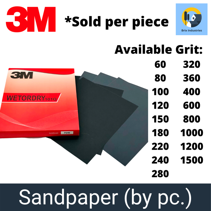 3M Sandpaper Wetordry Grit 60 to 1500 Sold Per Piece Wet or Dry | Lazada PH