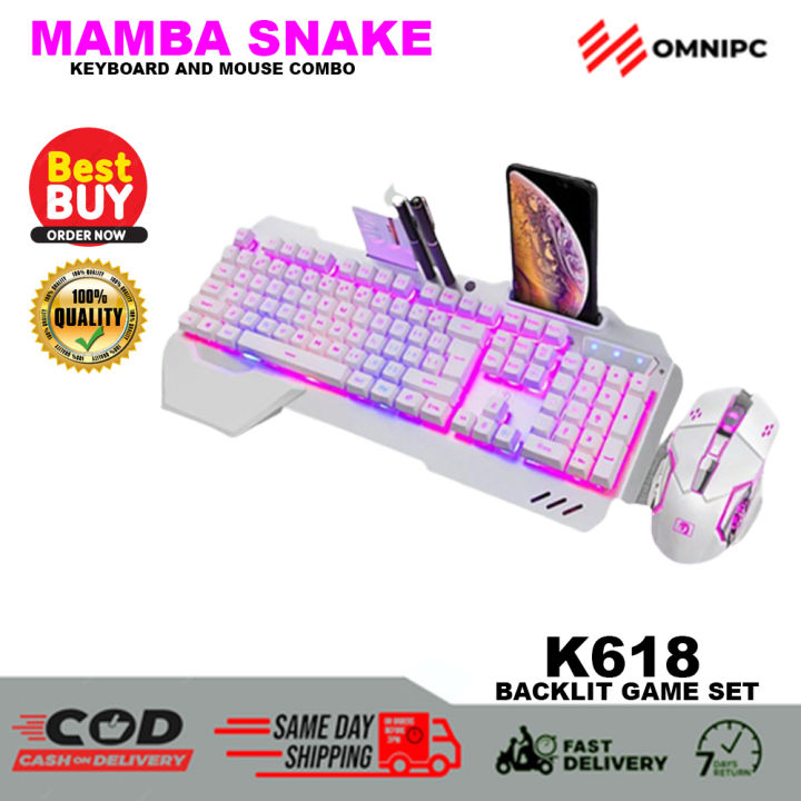 OMNIPC Best Buy Mamba Snake K618-RGB Gaming Keyboard and Mouse Set K618 Wired Gaming Keyboard ...